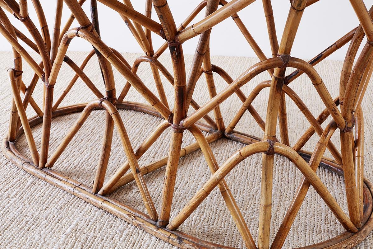 Franco Albini Style Sculptural Bamboo Rattan Dining Table at 1stDibs