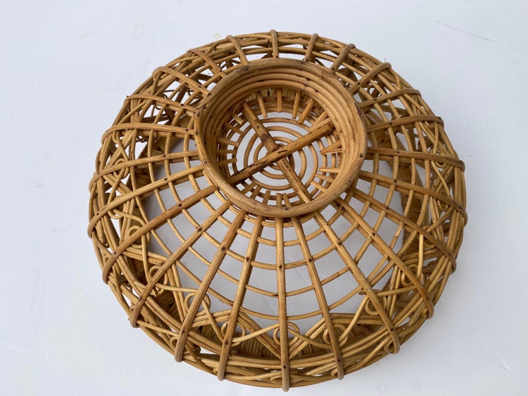 Franco Albini Style Wicker Basket For Sale at 1stDibs