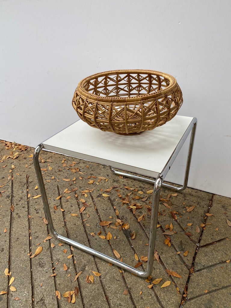 Franco Albini Style Wicker Basket For Sale at 1stDibs