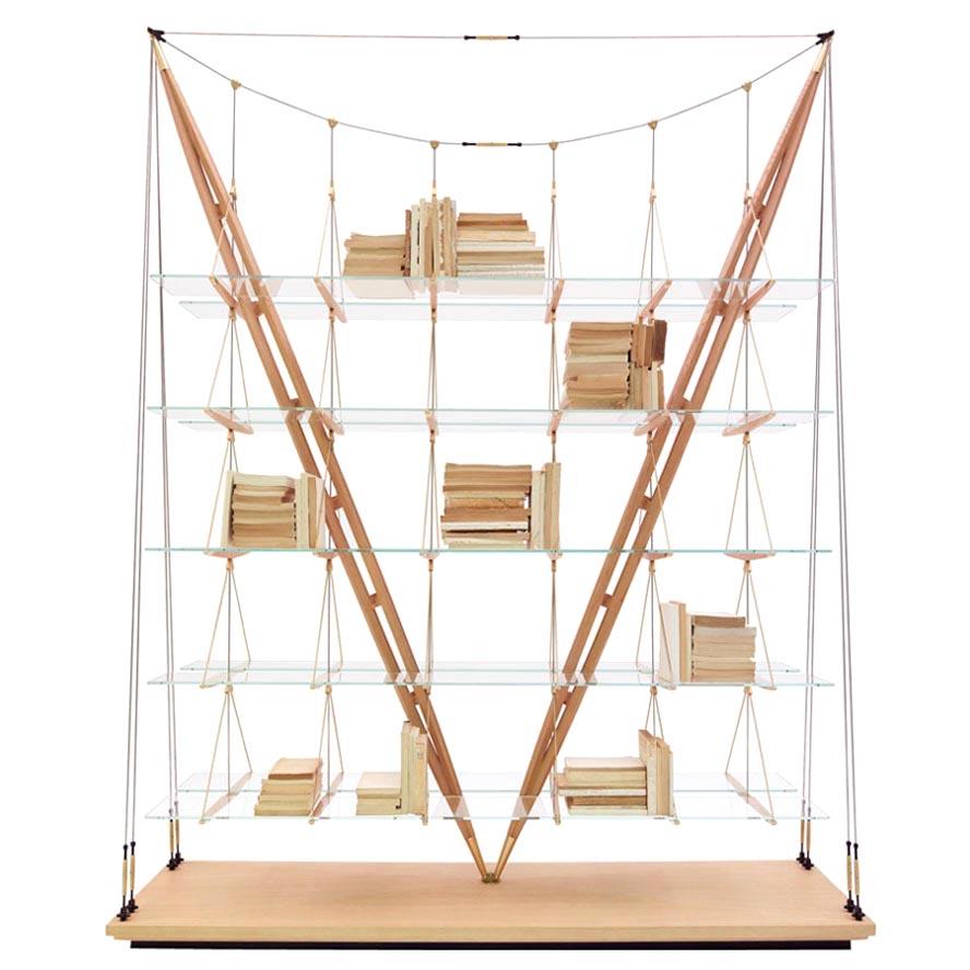 Franco Albini Modular Bookcase Infinito, Black Stain Wood by Cassina ...