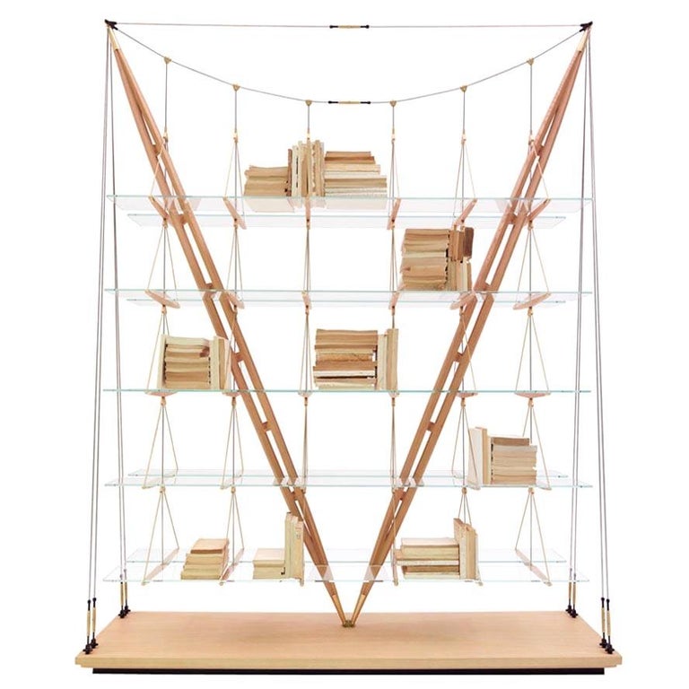 Franco Albini Veleiro Bookcase, Wood by Cassina For Sale at 1stDibs
