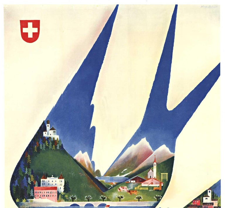 Franco Barberis - Original 'Springtime in Switzerland' vintage Swiss ...