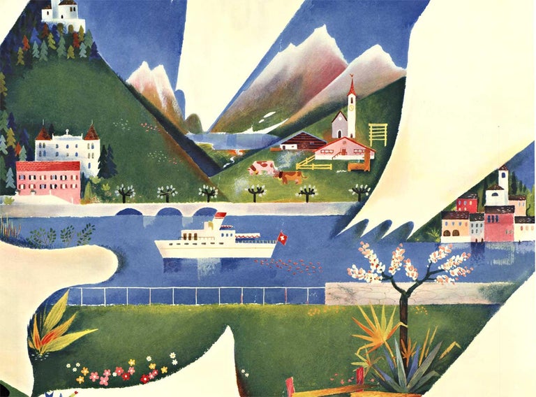 Franco Barberis - Original 'Springtime in Switzerland' vintage Swiss ...