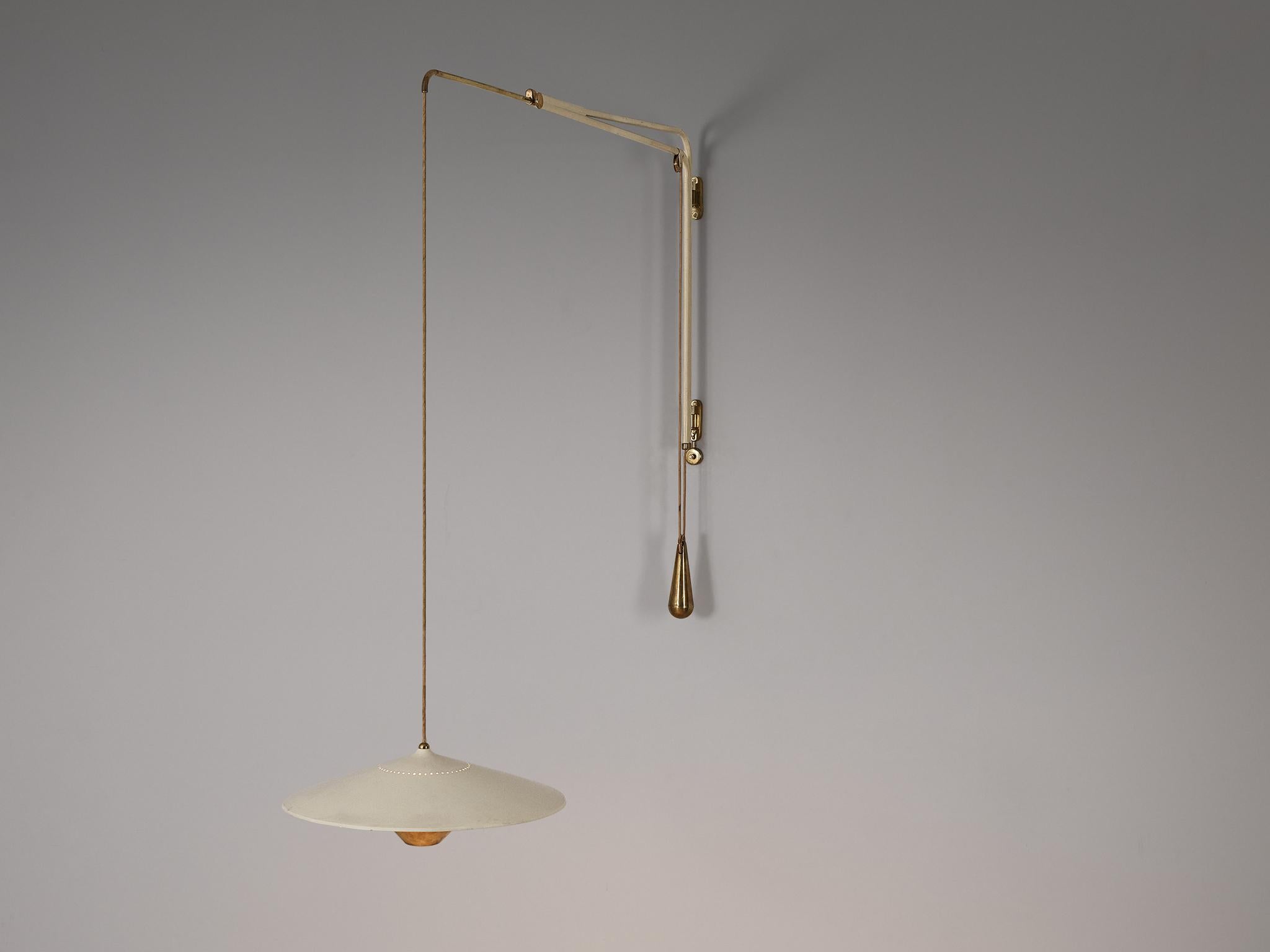 Franco Buzzi for O-Luce 'B3' Wall Light with Off-White Shade and Brass ...