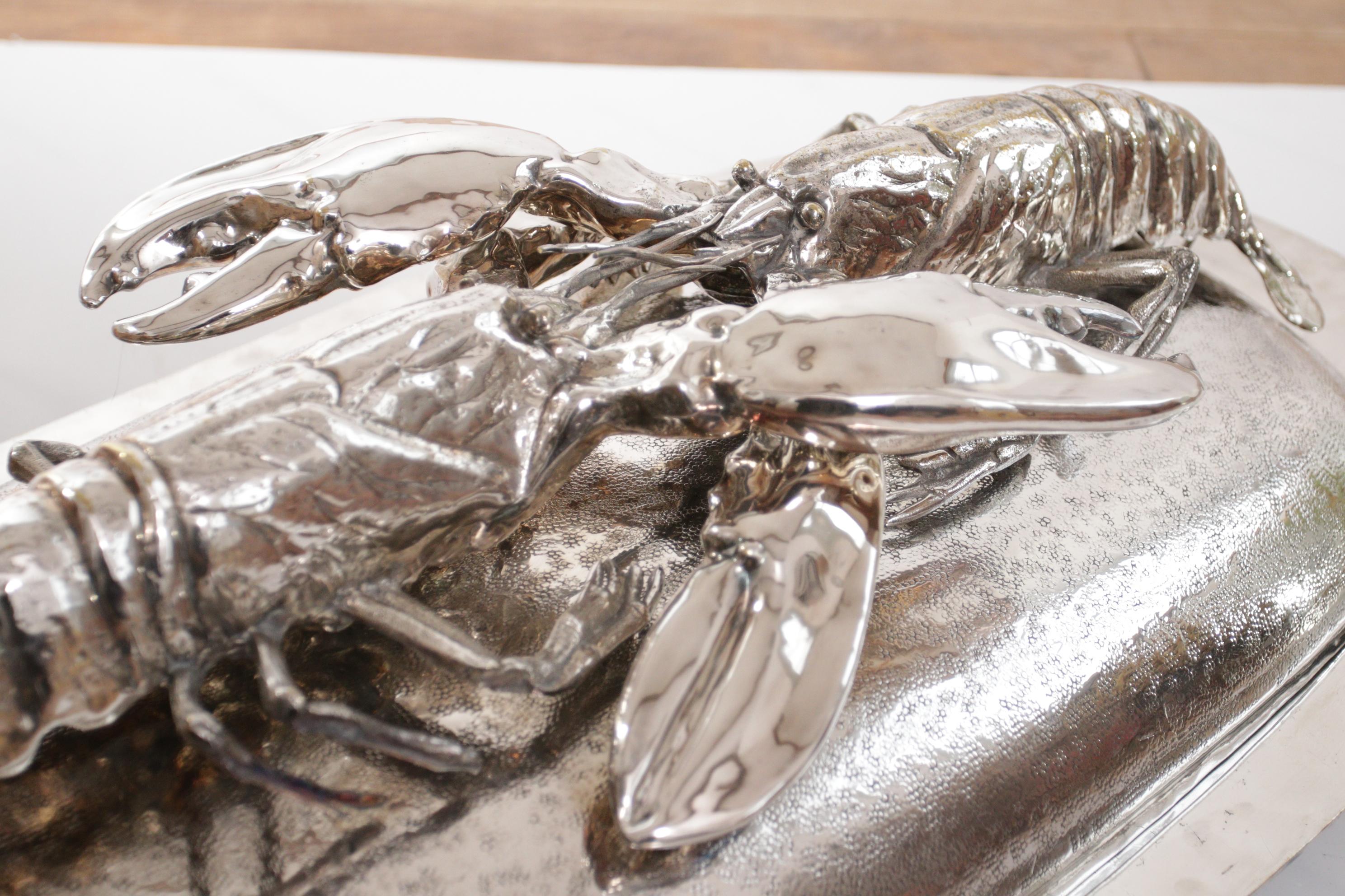 Franco Lapini King Size Lobsters Dish Silver Plate, circa 1970 For Sale ...