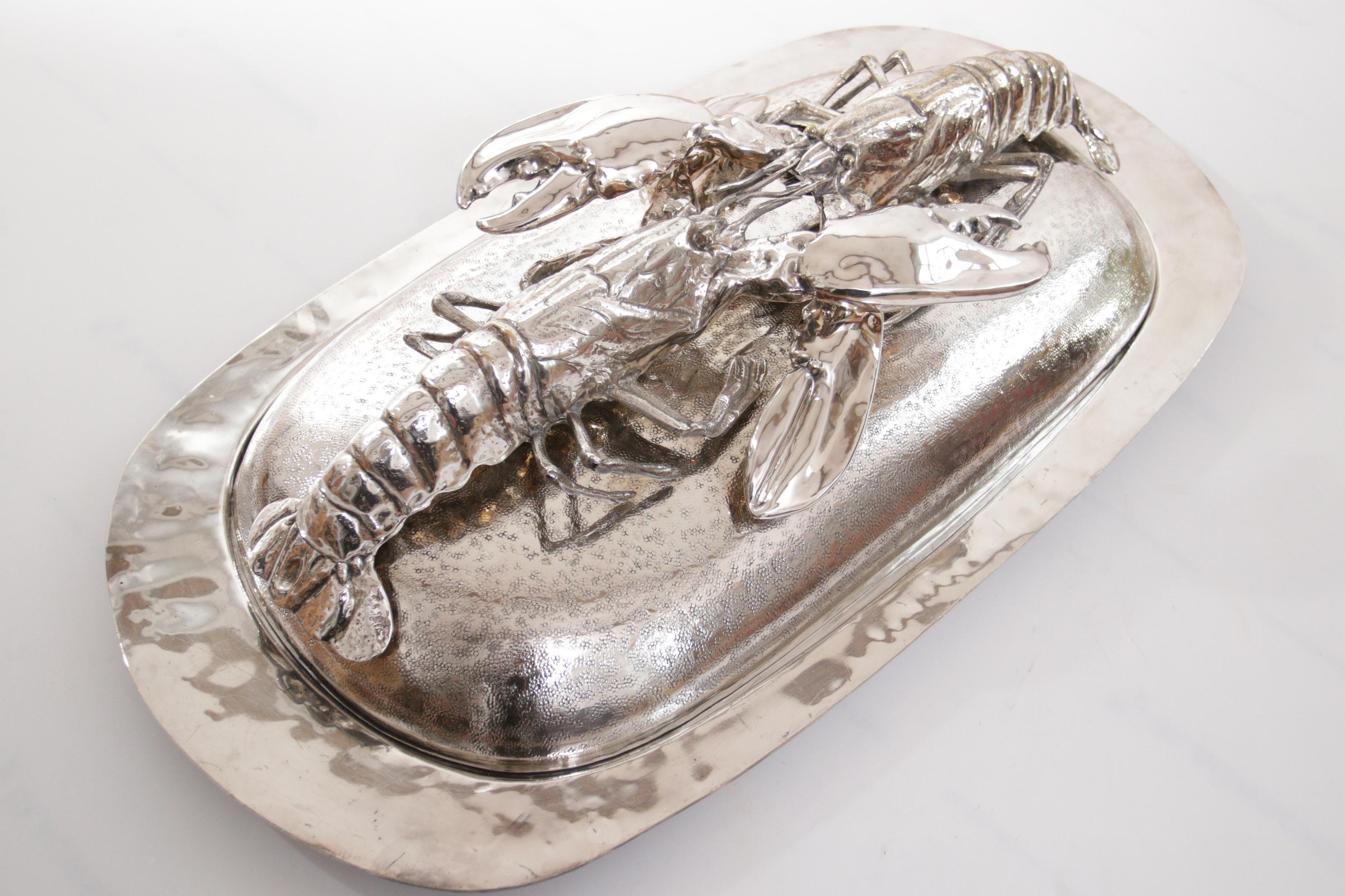 Franco Lapini King Size Lobsters Dish Silver Plate, circa 1970 For Sale ...