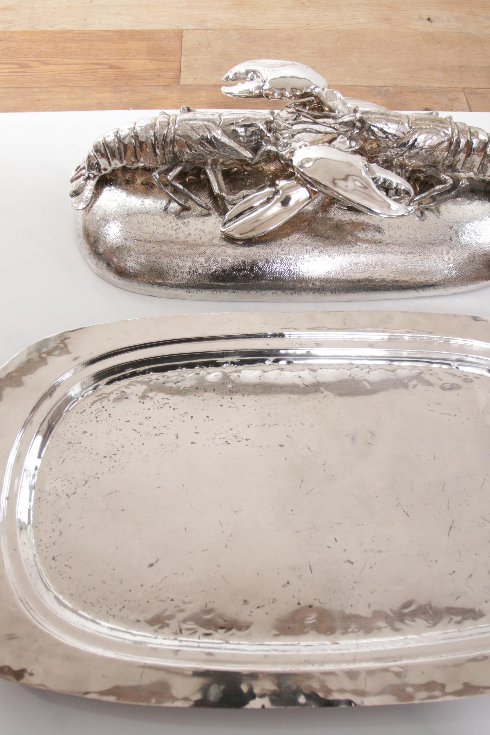 Franco Lapini King Size Lobsters Dish Silver Plate, circa 1970 For Sale ...