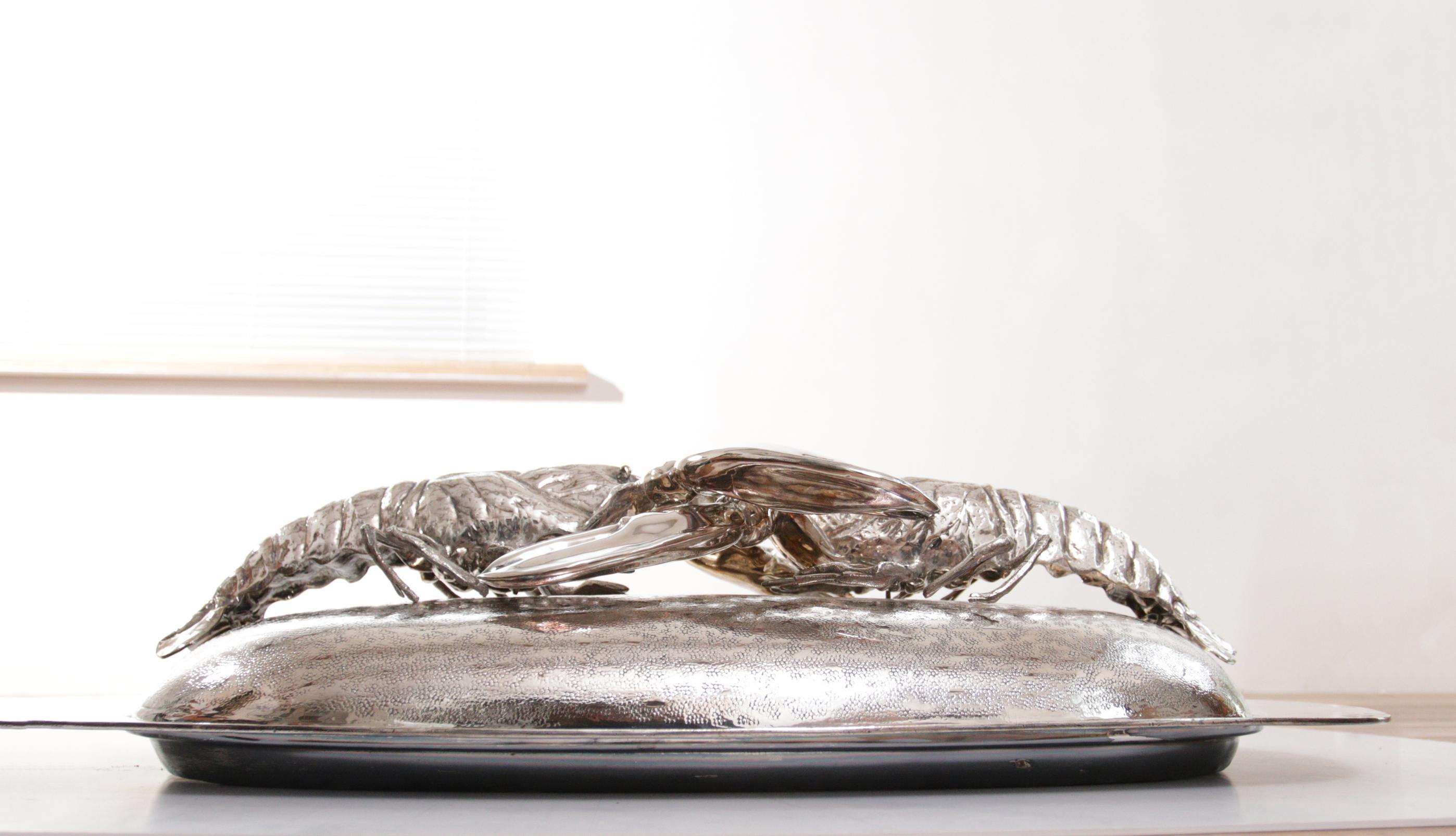Franco Lapini King Size Lobsters Dish Silver Plate, circa 1970 For Sale ...