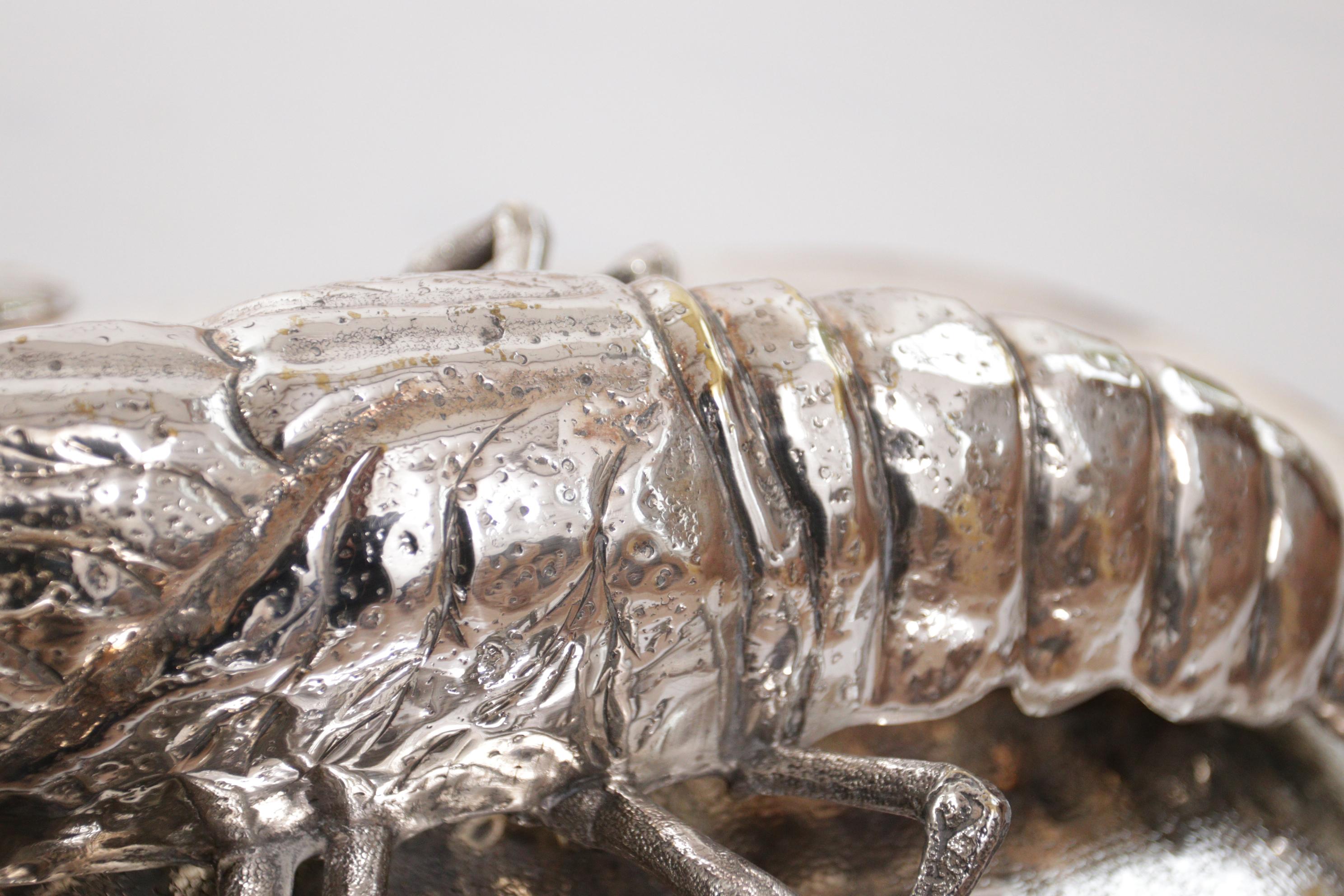 Franco Lapini King Size Lobsters Dish Silver Plate, circa 1970 For Sale ...