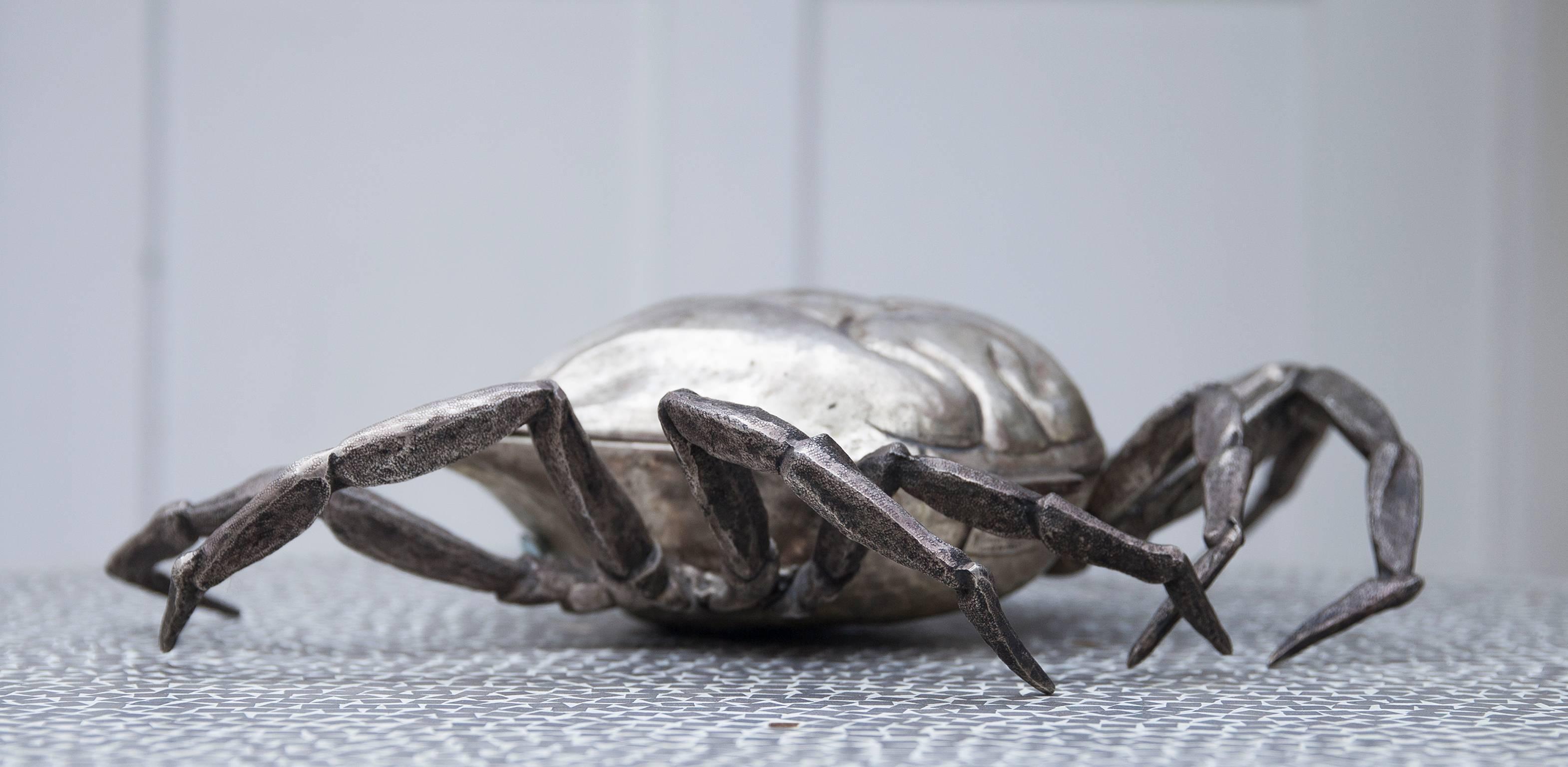 Franco Lapini Silver Plated Caviar Crab, Italy, 1970 Marked at 1stDibs