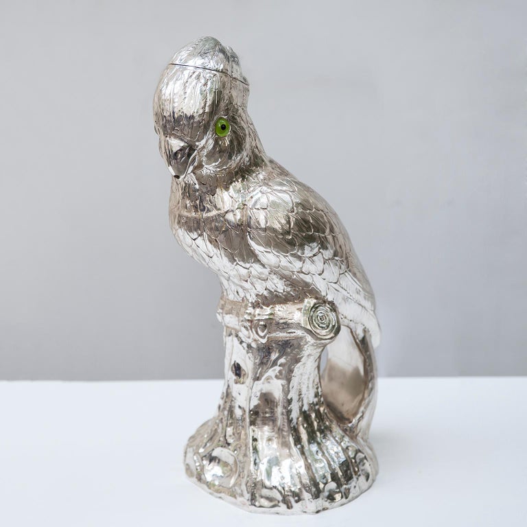 Franco Lapini Silver Plated Cockatoo Pitcher, Italy, 1970 at 1stDibs