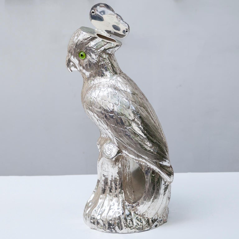 Franco Lapini Silver Plated Cockatoo Pitcher, Italy, 1970 at 1stDibs