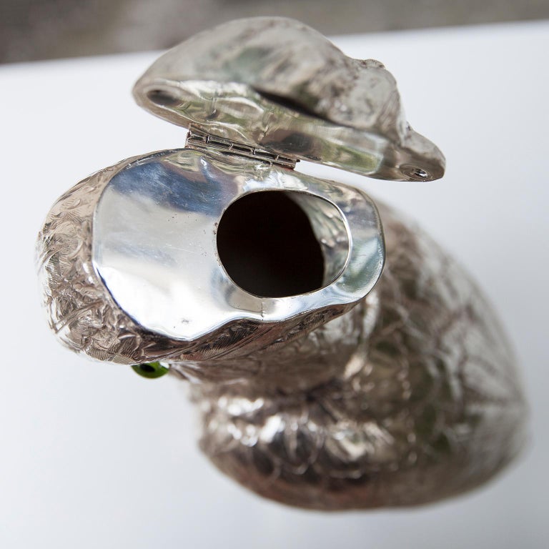 Franco Lapini Silver Plated Cockatoo Pitcher, Italy, 1970 at 1stDibs