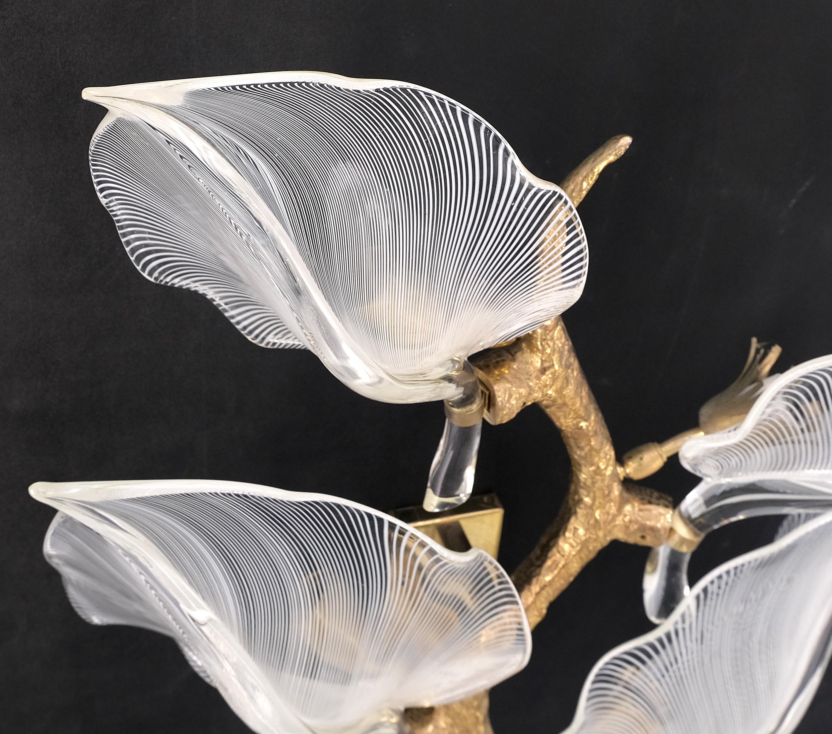 Franco Luce Murano Glass Heavy Bronze Leaves Branch Motive Wall Scones ...