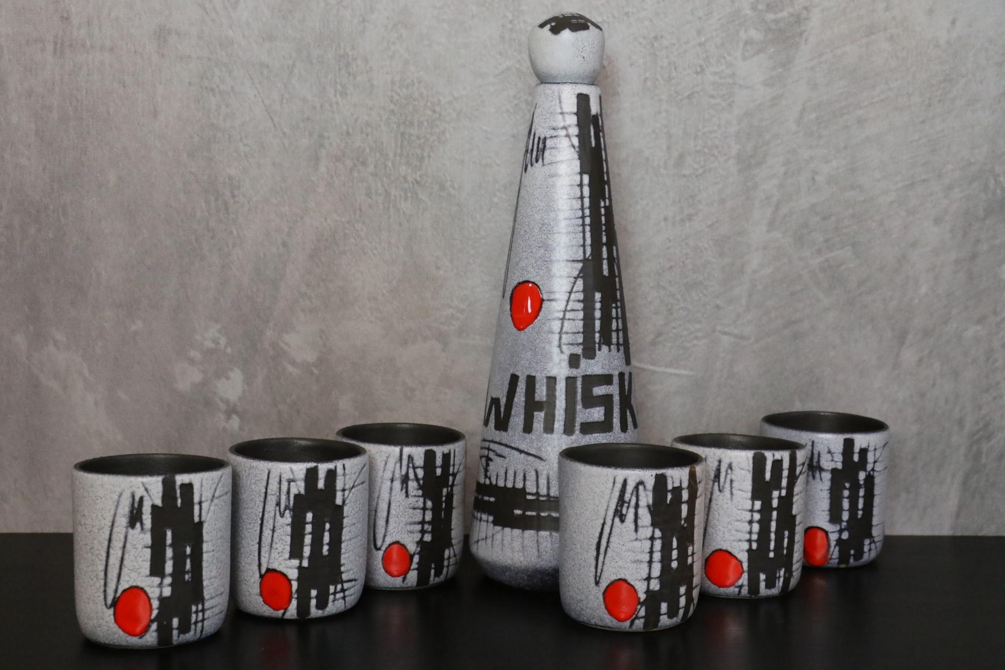 François Caleca, Mid-Century Modern Ceramic Whiskey Set, 1960s, Era ...