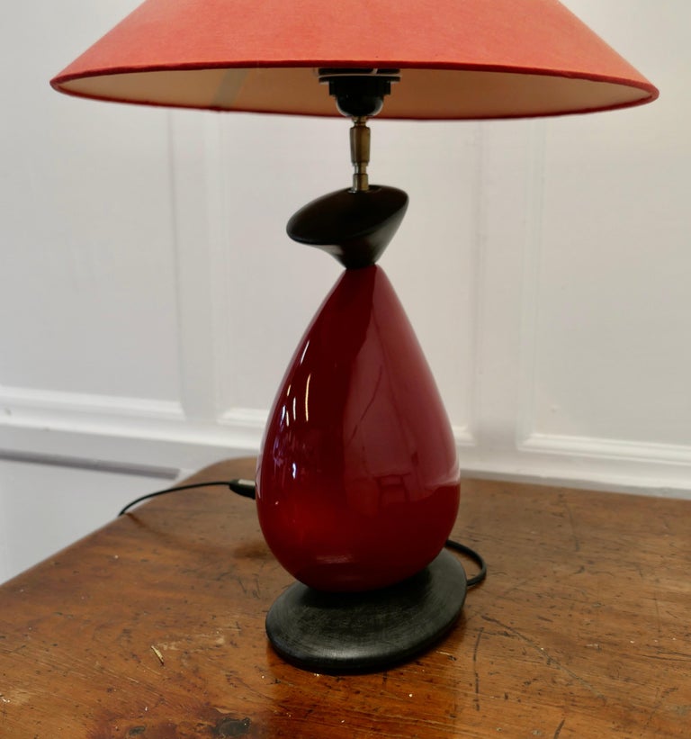Francois Chatain Pebble Lamp from France a Charming Piece in Dark Red ...