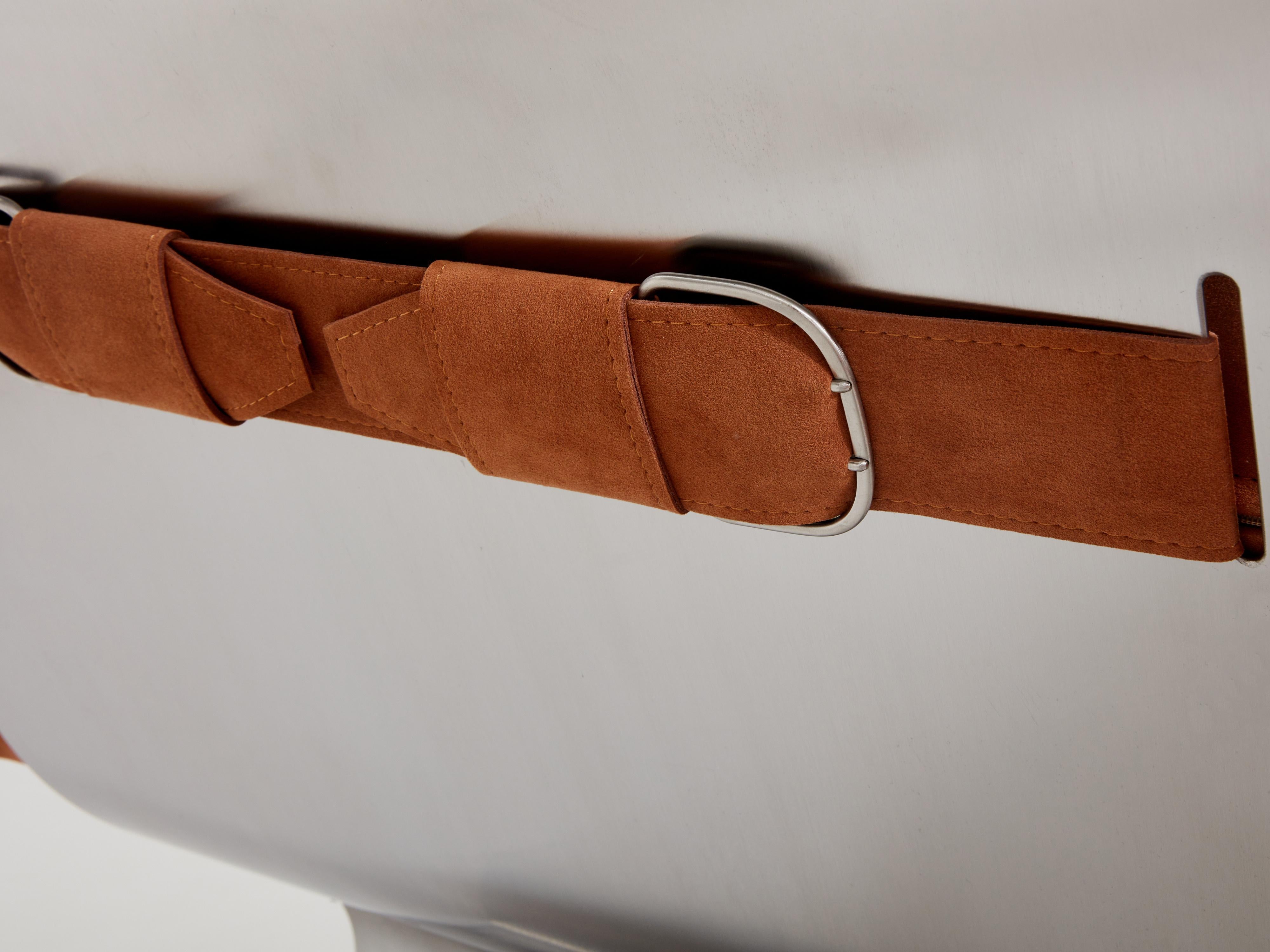 François Monnet for Kappa stainless steel suede armchairs 1970 For Sale ...