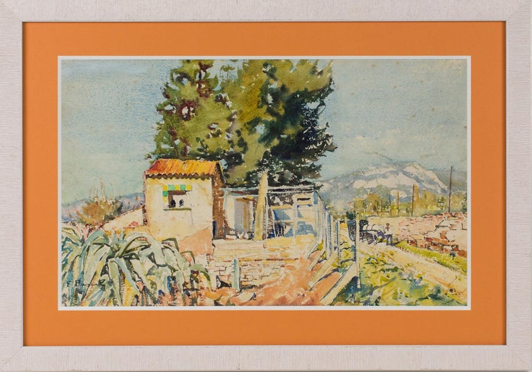 Francois Pascal - Landscape in Provence Watercolour Painting by ...