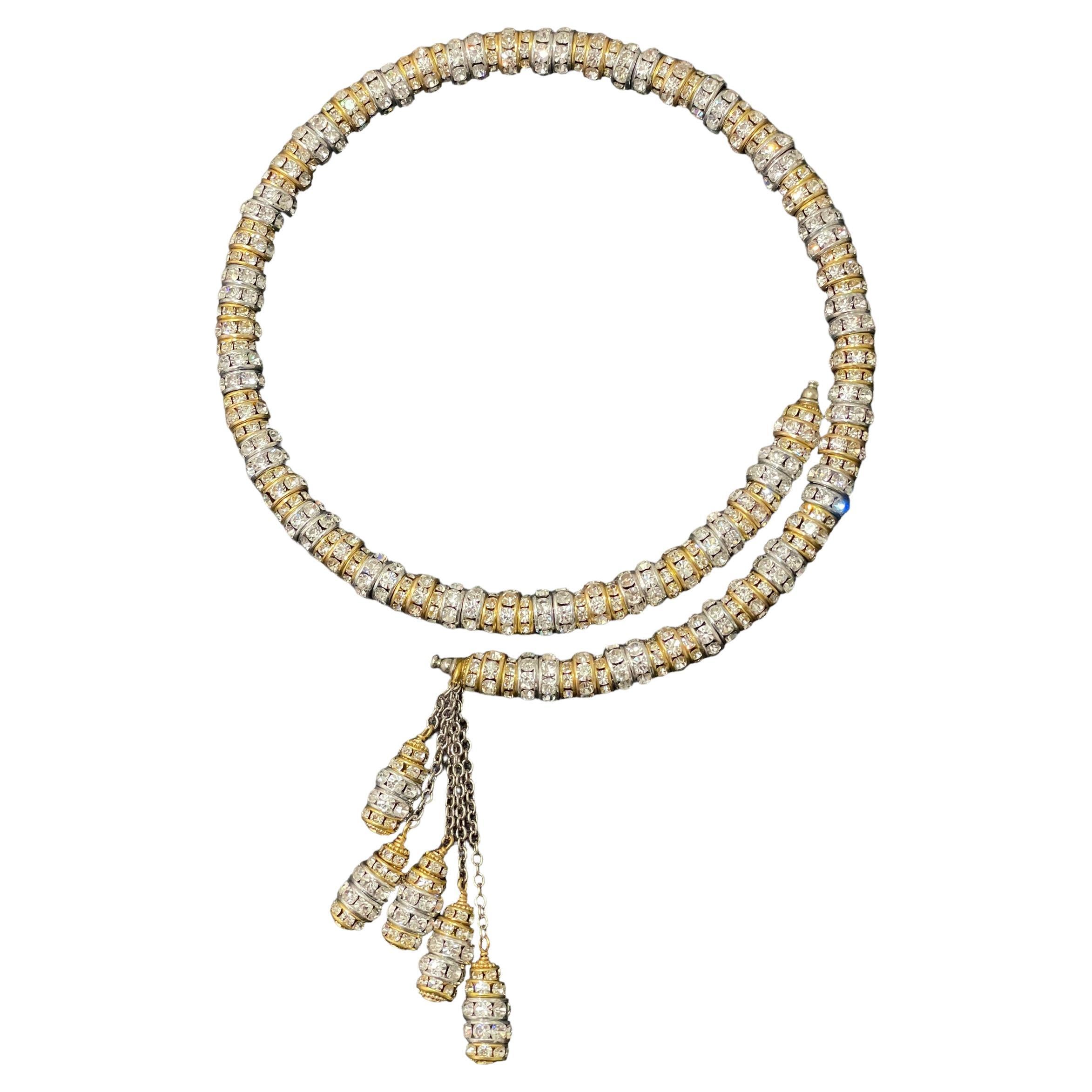 Françoise Montague 2 Tone Wraparound Necklace With Tassel For Sale at ...