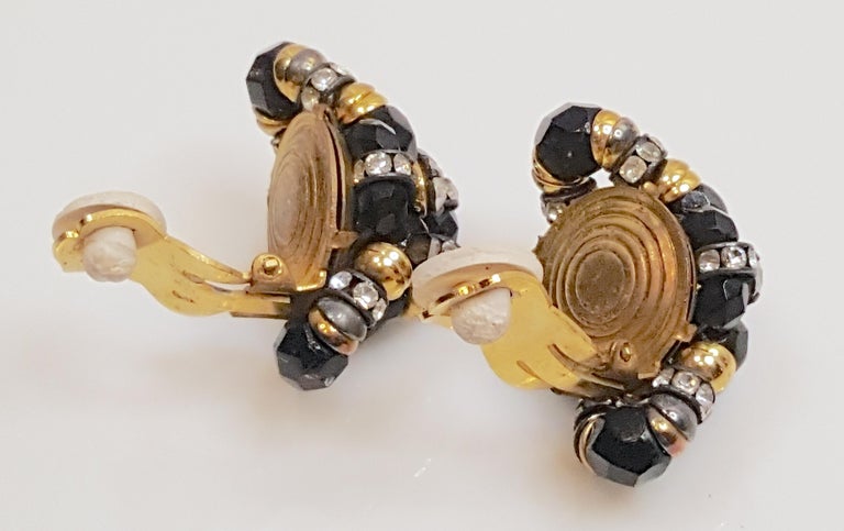 Francoise Montague 1980s French Set Crystal Wired Baghera Earrings and ...