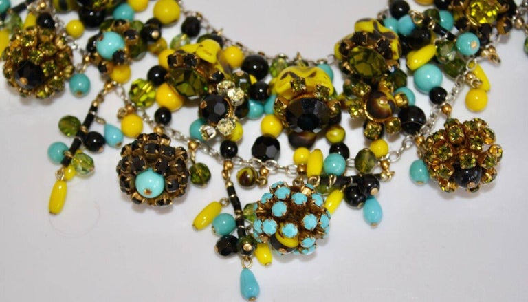 Francoise Montague Glass and Swarovski Crystal "Dara" Necklace at 1stDibs