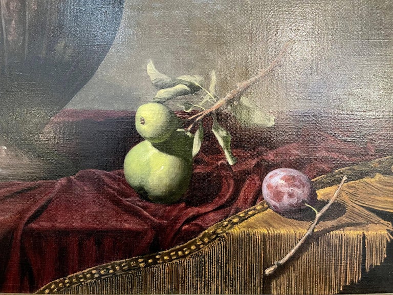 Frank Arcuri, Still Life Oil on Canvas. Framed. “Small Feast with Figs ...