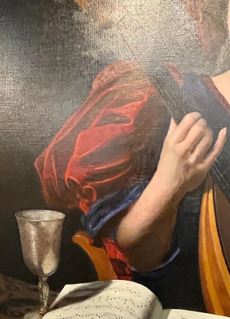 Frank Arcuri, "Woman With Lute" in a Gilt and Inlaid Frame at 1stDibs