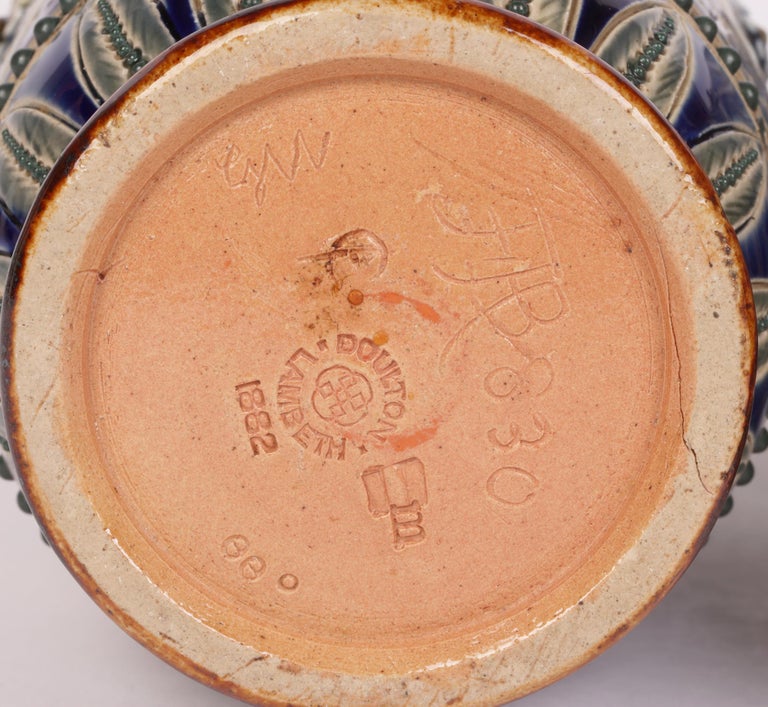 Frank Butler Doulton Lambeth Aesthetic Movement Pair Art Pottery Vases ...