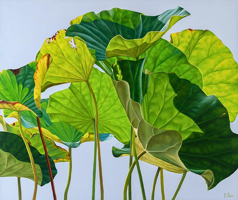 Frank DePietro – „Lotus 28: Foto Realistisches Stillleben mit grünen ...