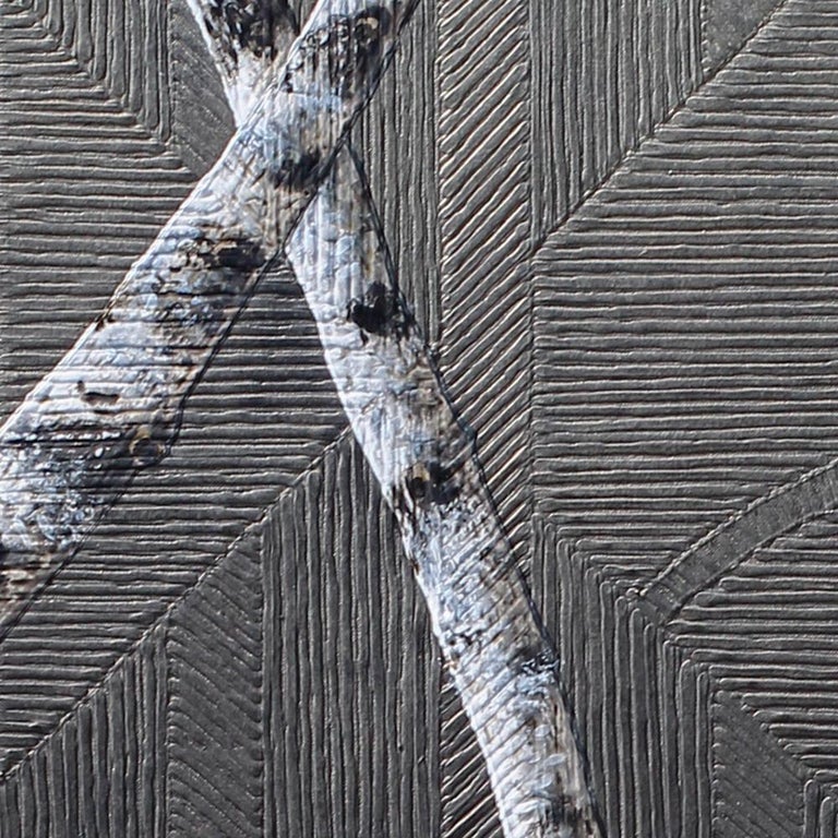 Frank Faulkner - Birches I: Contemporary Minimalist Painting with Tree ...