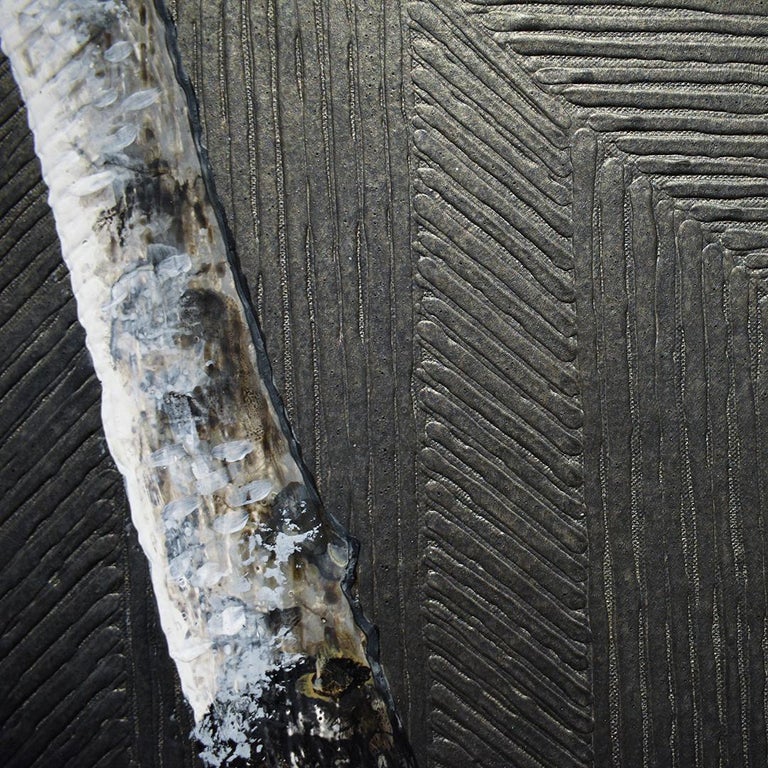 Frank Faulkner - Birches I: Contemporary Minimalist Painting with Tree ...