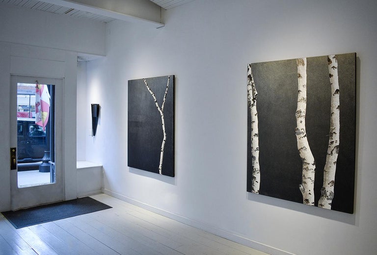 Frank Faulkner - Birches II: Contemporary Minimalist Painting w/ Single ...