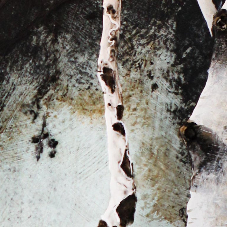 Frank Faulkner - Birches IV: Contemporary Minimalist Painting of Birch ...