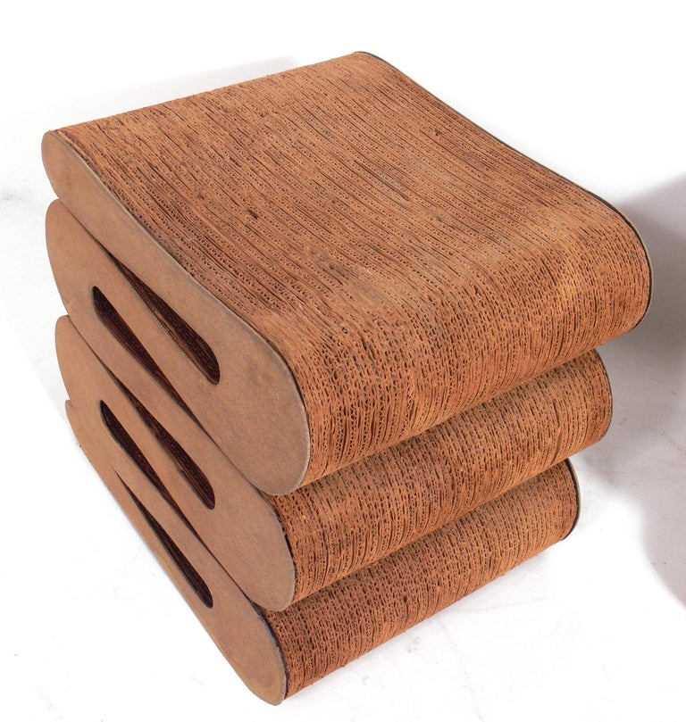 Frank Gehry Console Table and Wiggle Stools at 1stDibs | wiggle table ...