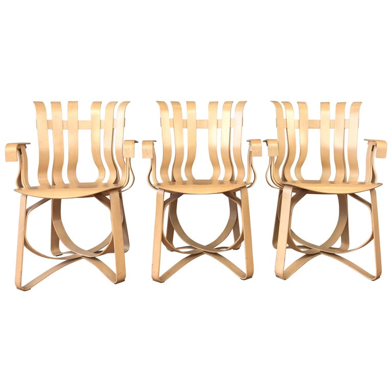 Frank Gehry for Knoll Hat Trick Chairs, Three Available at 1stDibs