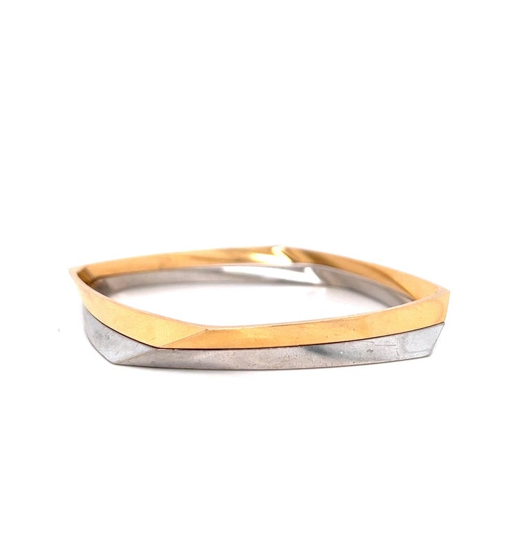 Frank Gehry for Tiffany and Co. Torque White and Yellow Gold Bangles ...