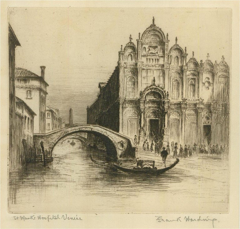 Frank Harding - Frank Harding - Early 20th Century Etching, St Mark's ...