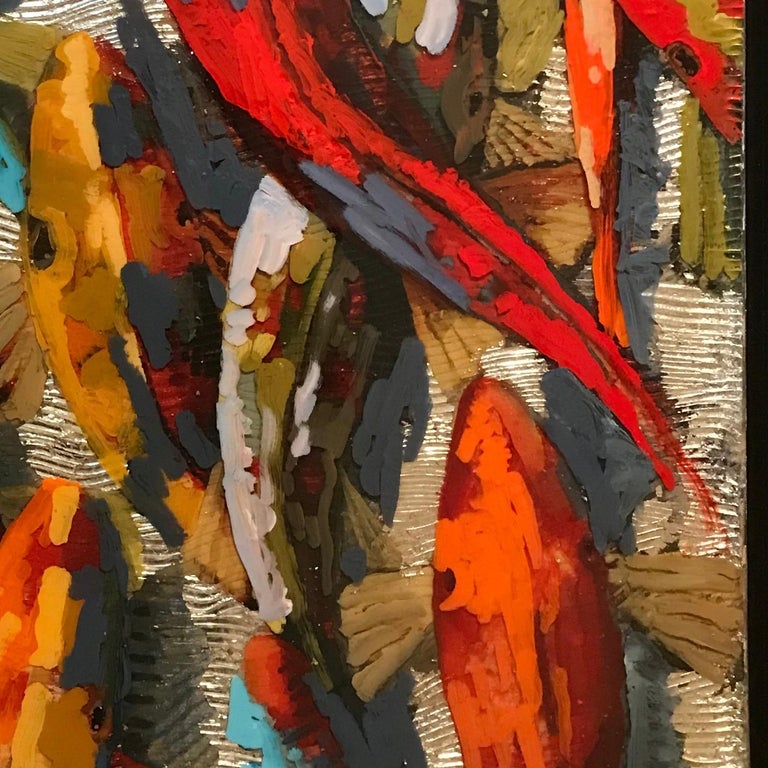 Frank Hyder - Koï rouge sur argent En vente sur 1stDibs