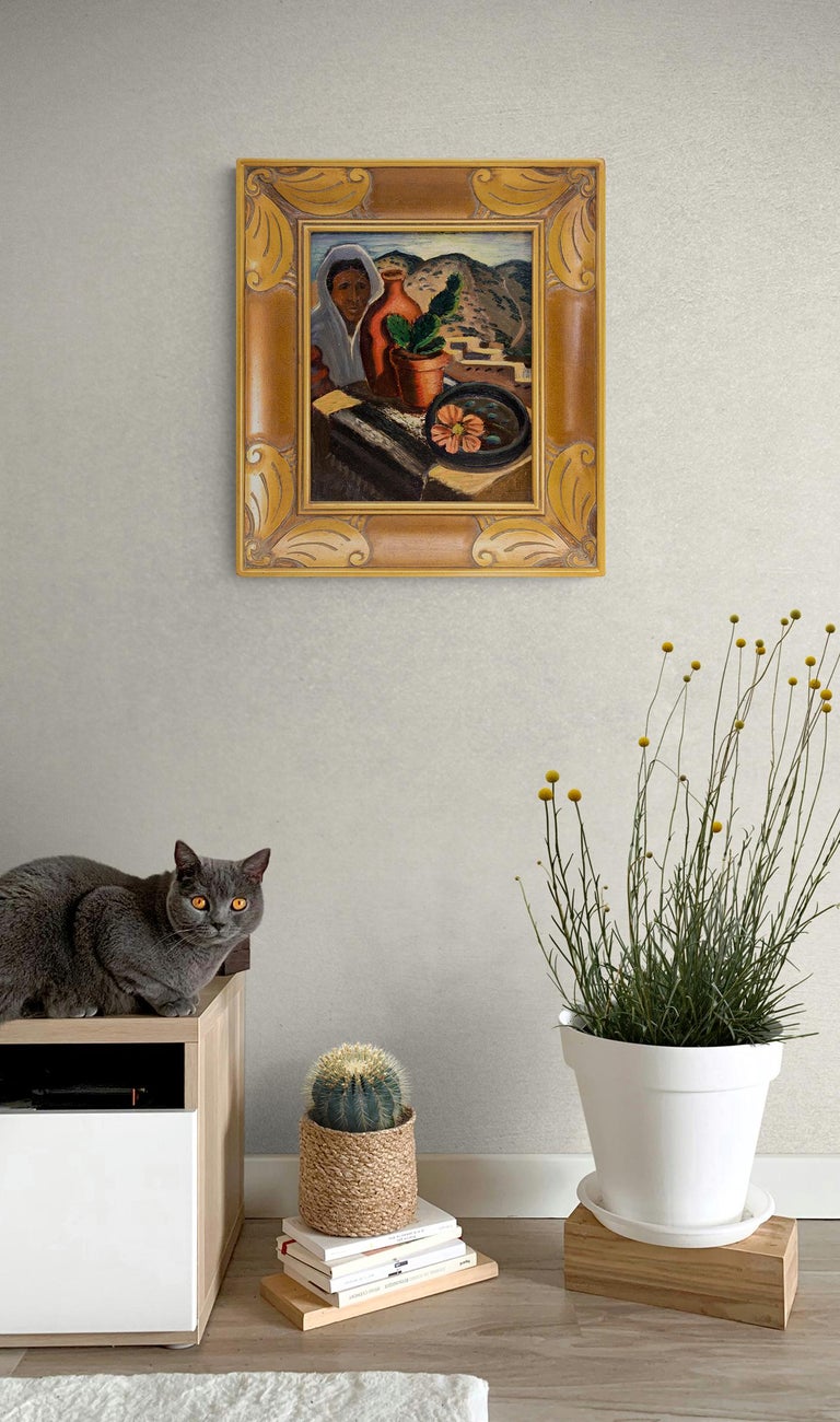 Frank Joseph Vavra - Figurative Painting in Southwest Landscape, 1940s ...