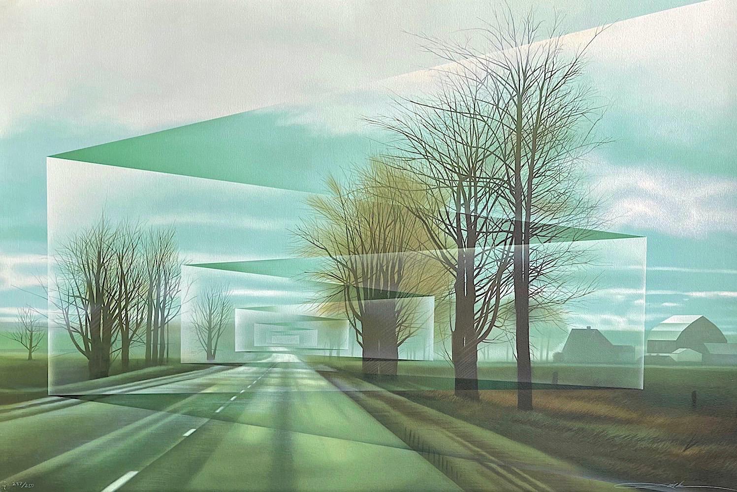 Frank Licsko - Roads, Hand Drawn Lithograph, Country Road Landscape at ...