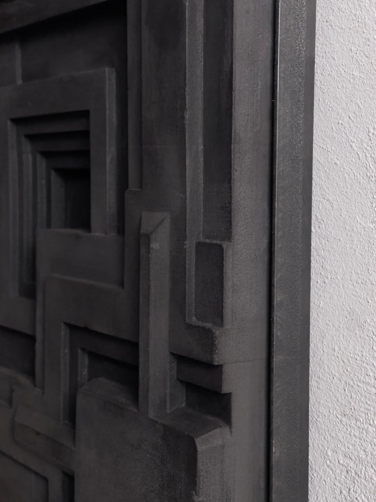 Frank Lloyd Wright 1970 Relief in Solid Cast Dark Grey Concrete and ...