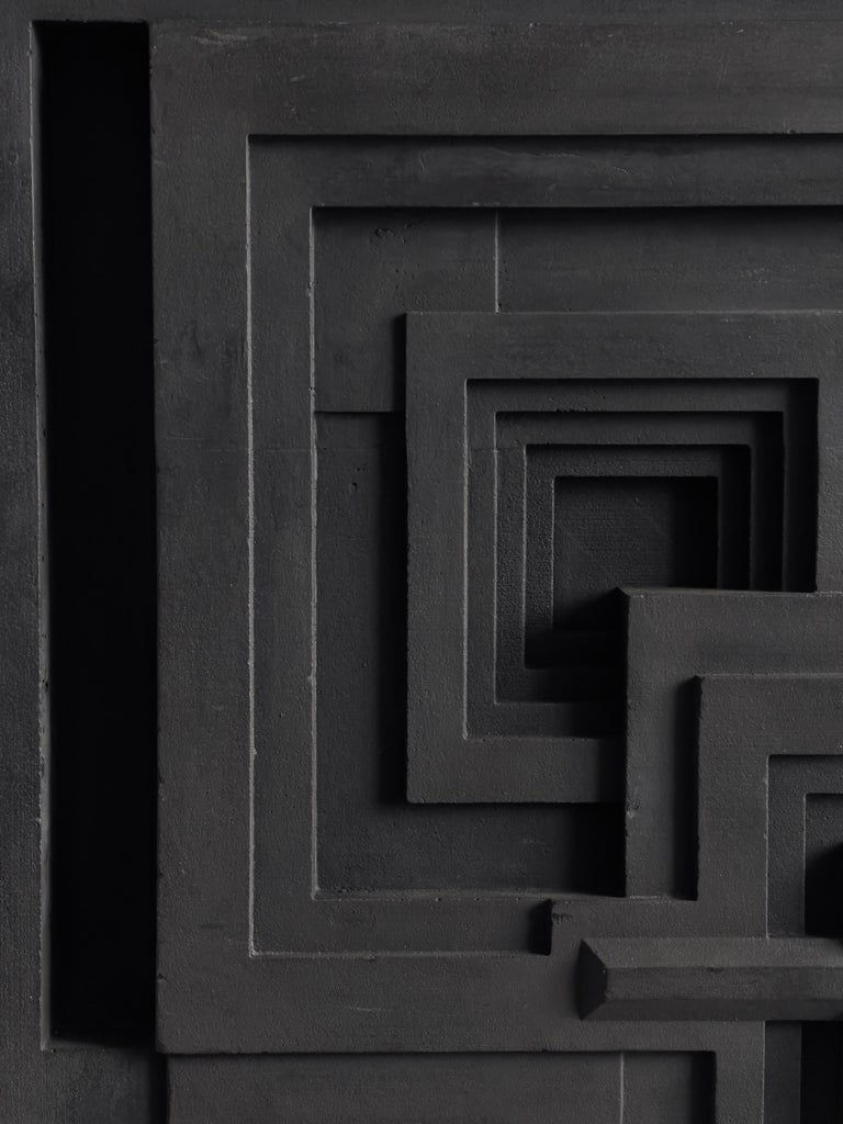 Frank Lloyd Wright 1970 Relief in Solid Cast Dark Grey Concrete and ...