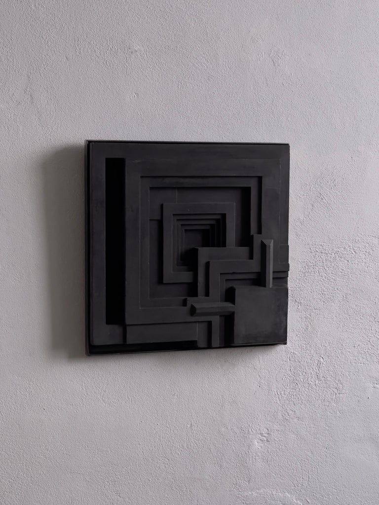 Frank Lloyd Wright 1970 Relief in Solid Cast Dark Grey Concrete and ...