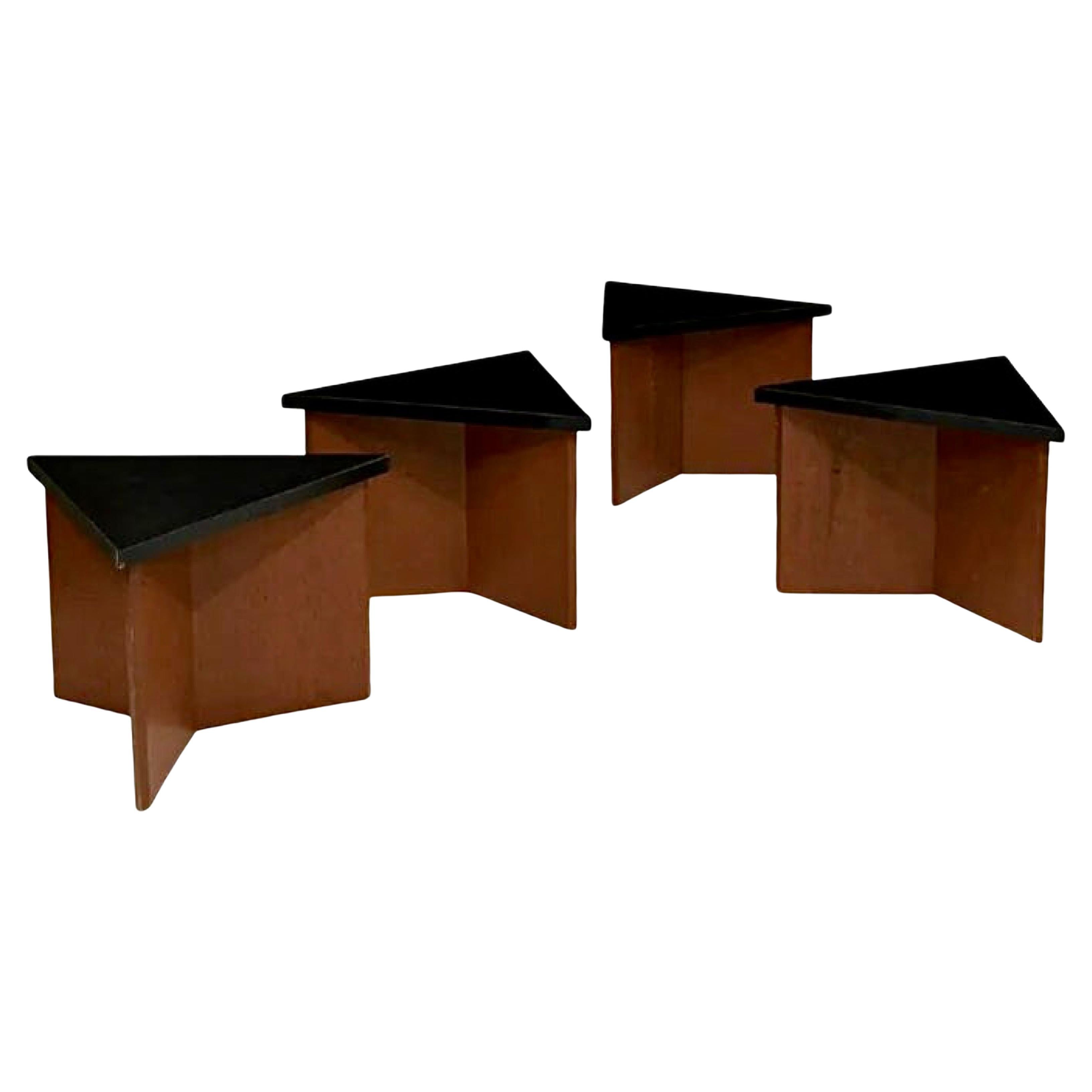 Frank Lloyd Wright, Arnold House Set of Modular Side Tables, Triangular ...