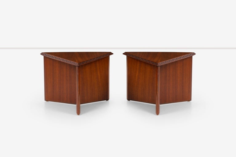 Frank Lloyd Wright Iconic Triangular End Tables For Sale at 1stDibs