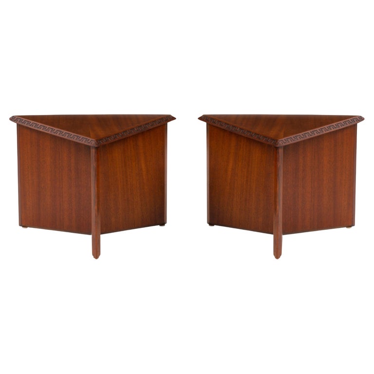 Frank Lloyd Wright Iconic Triangular End Tables For Sale at 1stDibs