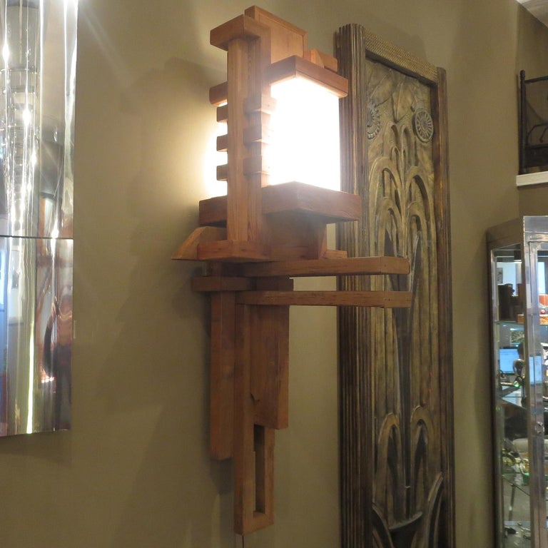 Frank Lloyd Wright Inspired Wall Lamp at 1stDibs