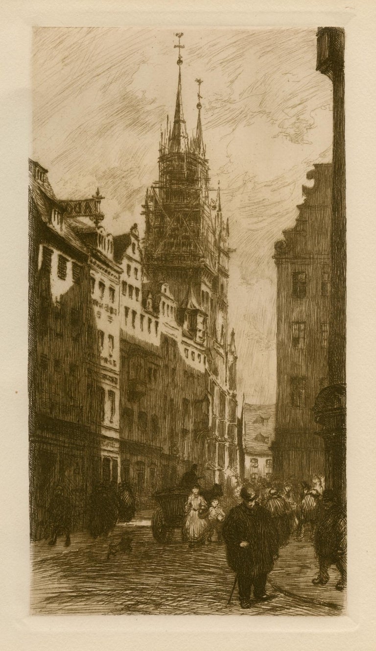 Frank Milton Armington - "Une rue a Nuremberg" original etching For ...