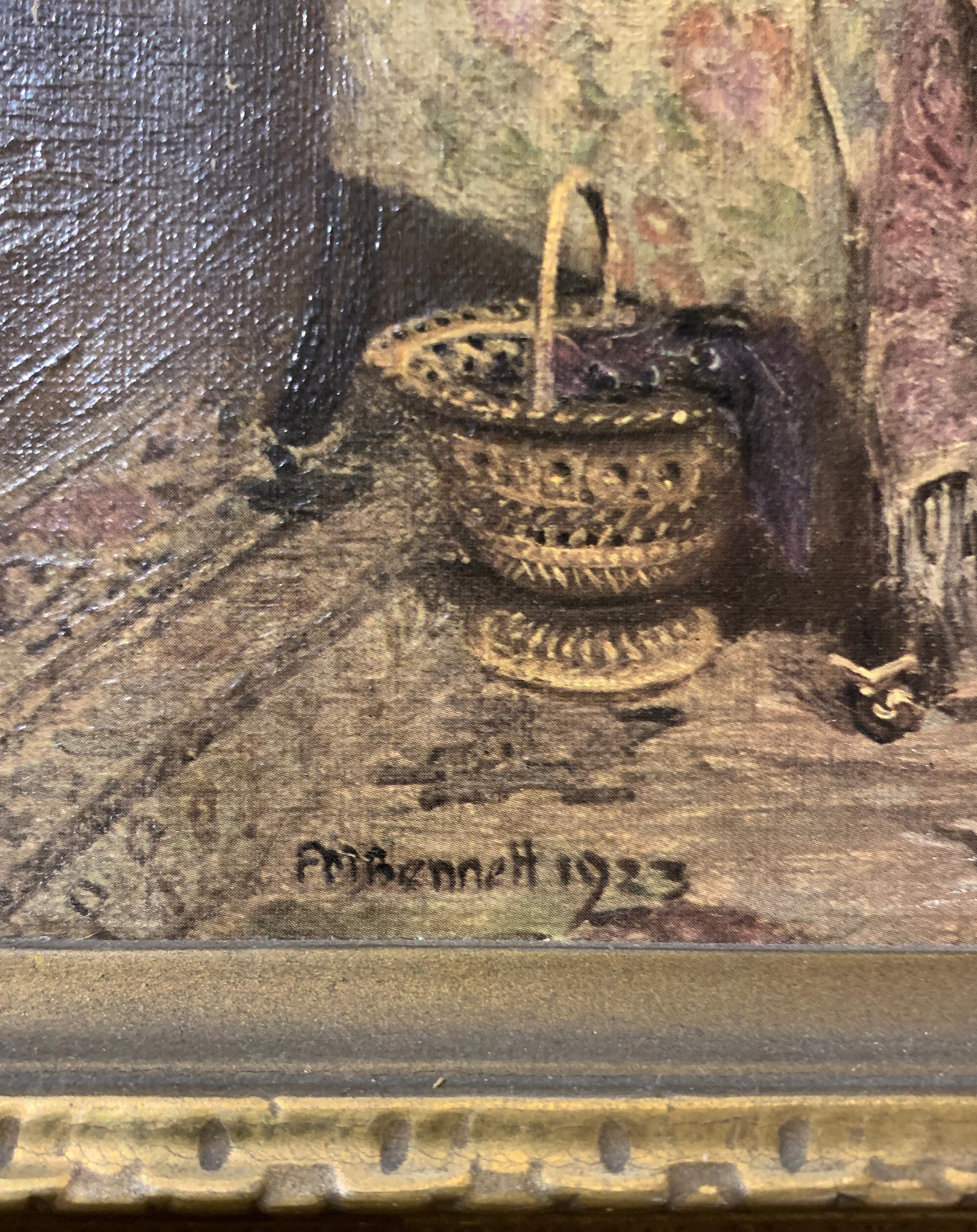 Frank Moss Bennett - Pair of English Portrait Interiorscape Oil ...