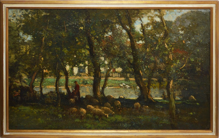 Frank Mura - Tonalist Landscape with Sheep by Frank Mura at 1stDibs